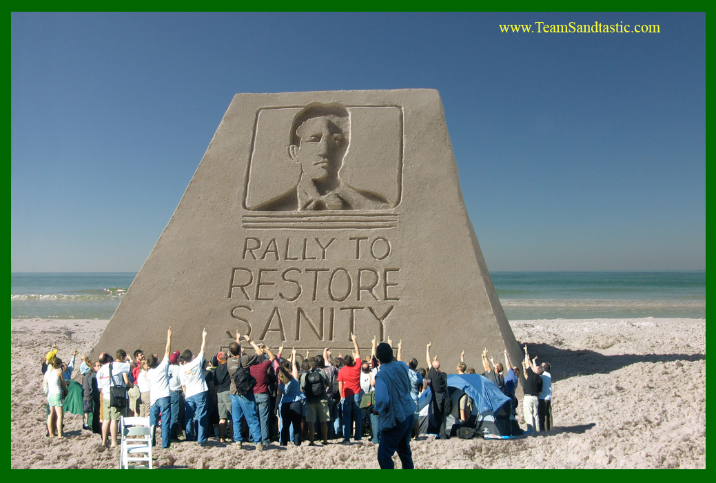 Rally to Restore Sanity Sand Sculpture